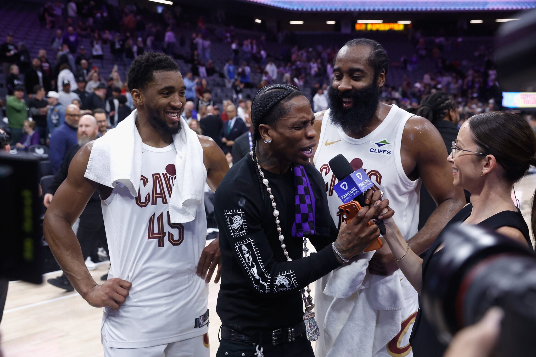 Travis Scott randomly crashes James Harden and Donovan Mitchell’s post ...