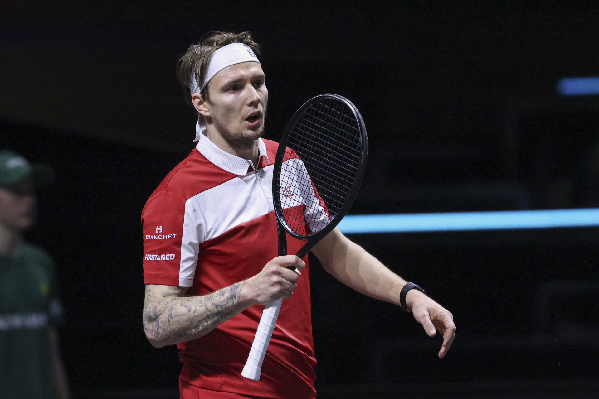 Alexander Bublik reacts after moving level with Carlos Alcaraz on 2026 ...