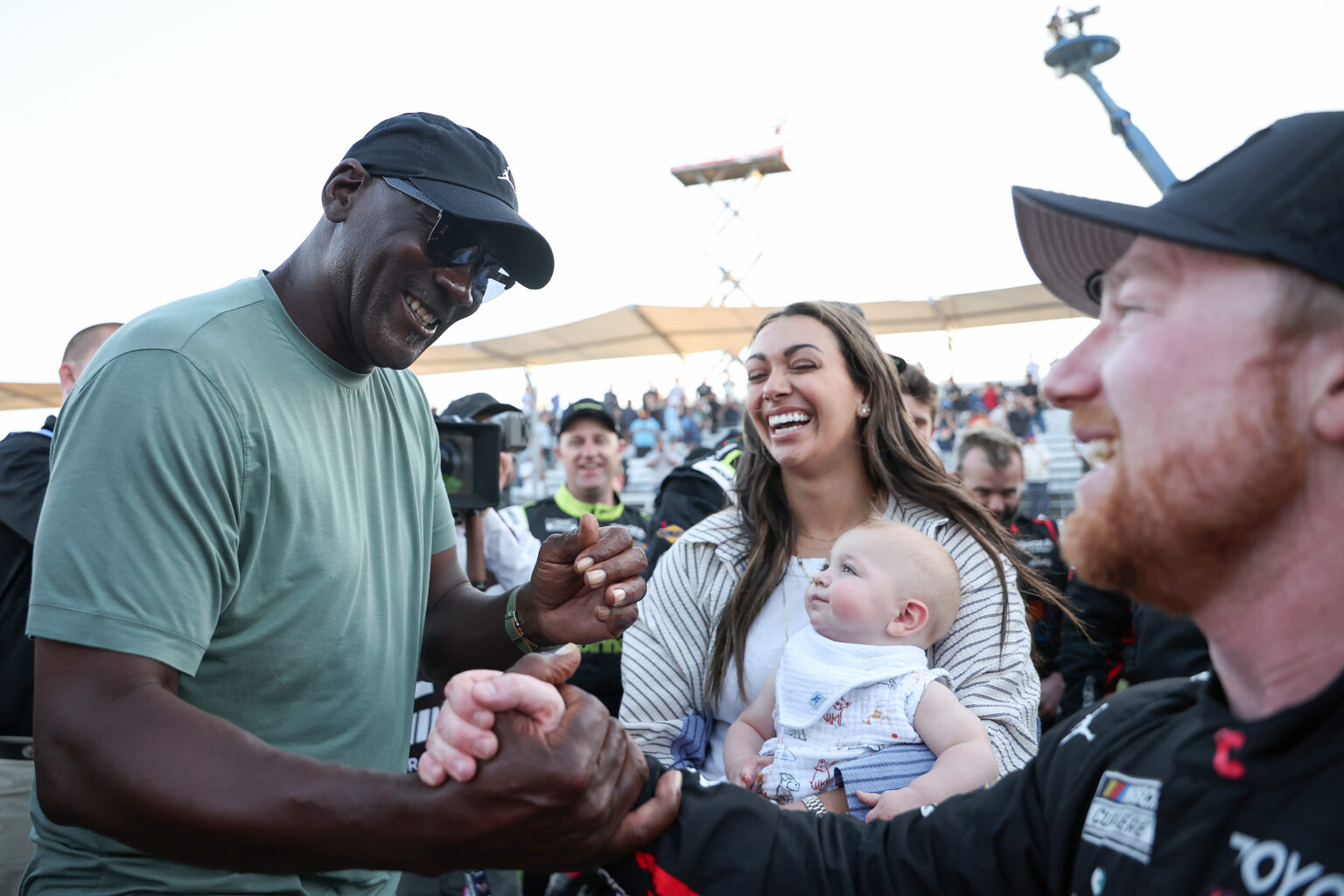 Michael Jordan reacts as his NASCAR team wins three races to start the ...