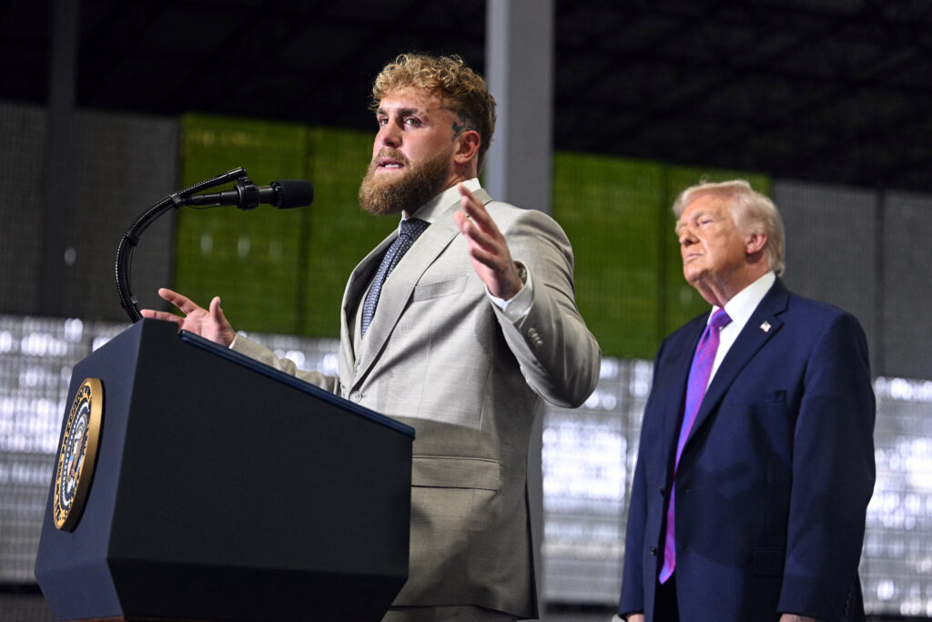 Jake Paul's horrible pit stains at Kentucky rally with Donald Trump get ...