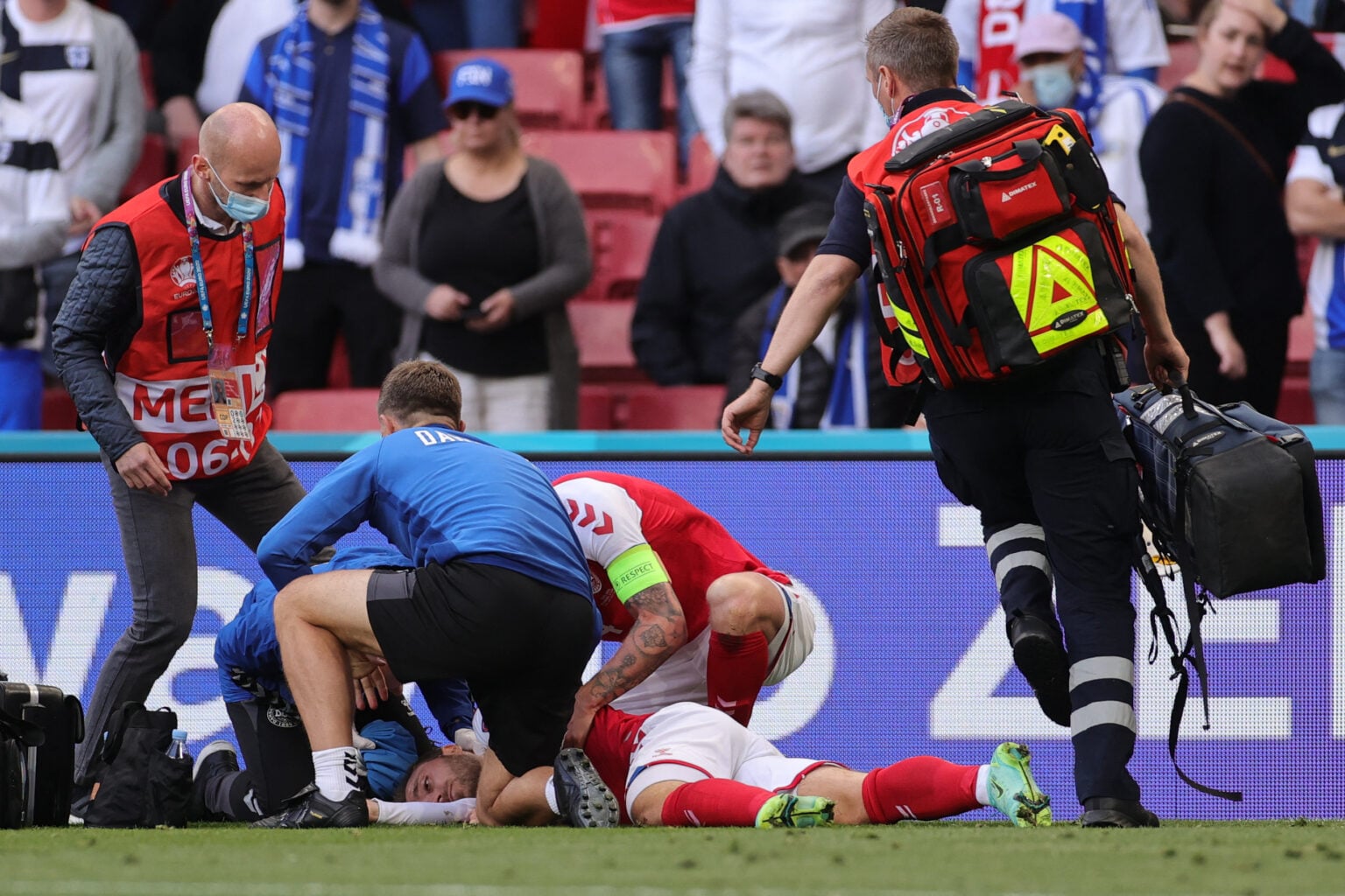 Christian Eriksen sparks concern after sudden collapse forces match ...