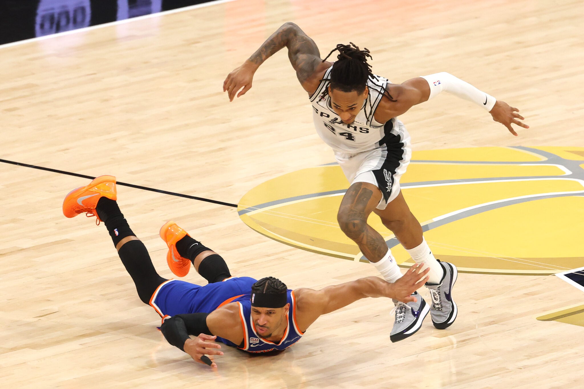 NBA fans divided over Josh Hart getting slammed with Flagrant 1 foul ...