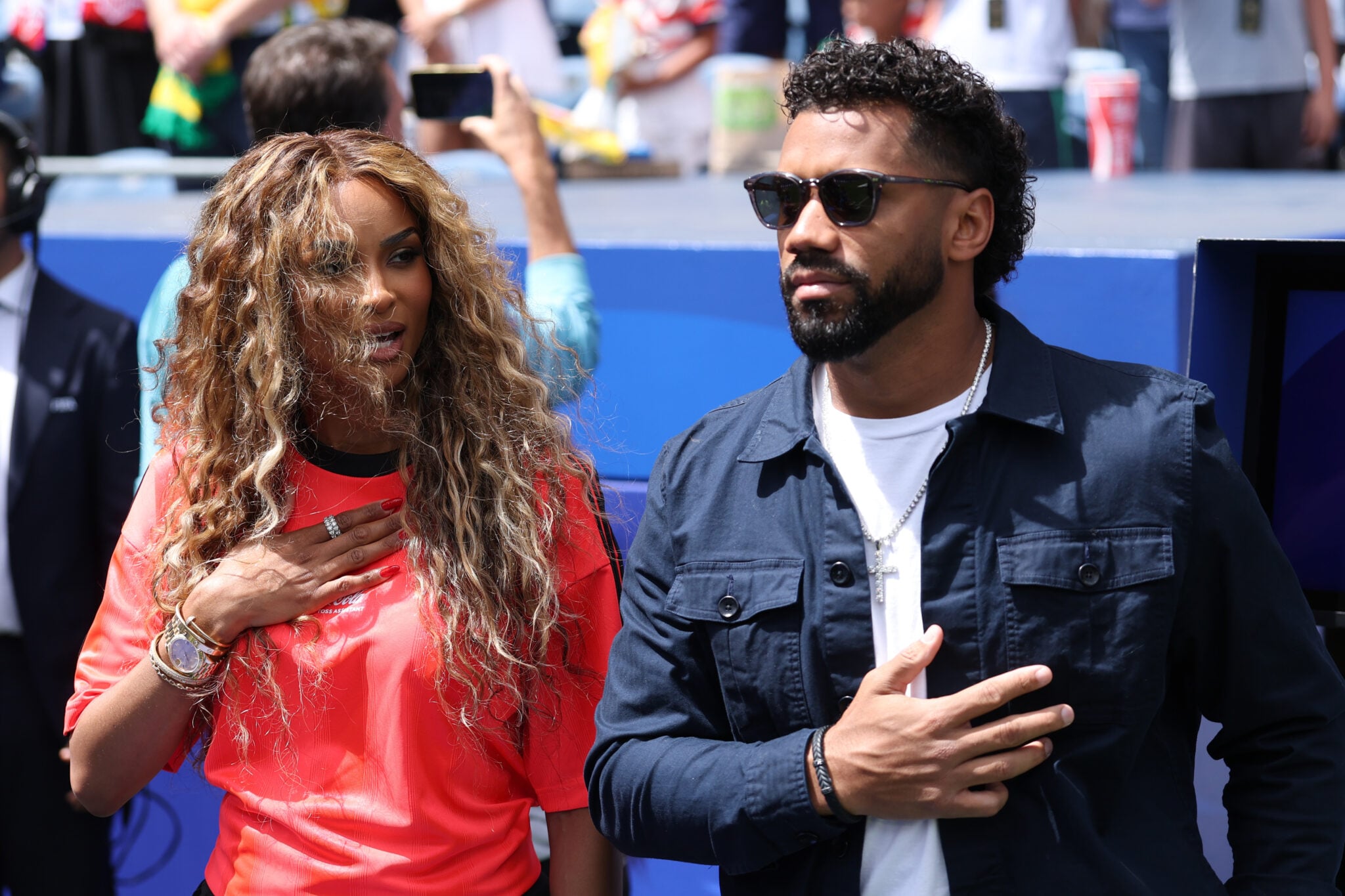 NFL legend Russell Wilson returns to Seattle with wife Ciara for USMNT ...